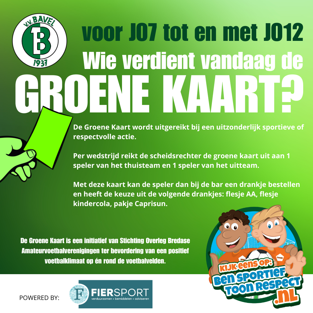 Wie verdient vandaag de groene kaart? | v.v. Bavel